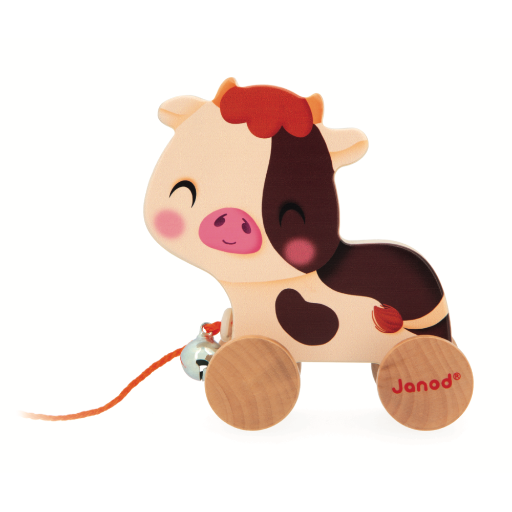Farm Wooden Pull-Along Cow