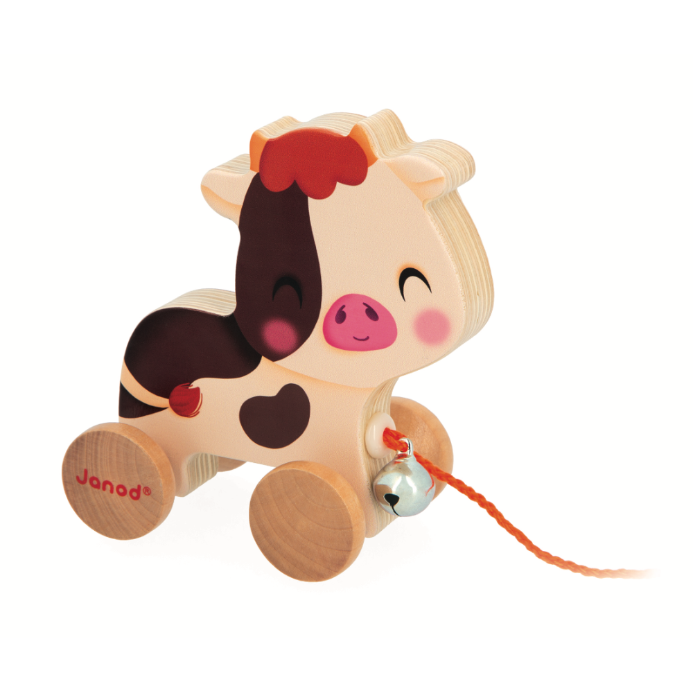 Farm Wooden Pull-Along Cow