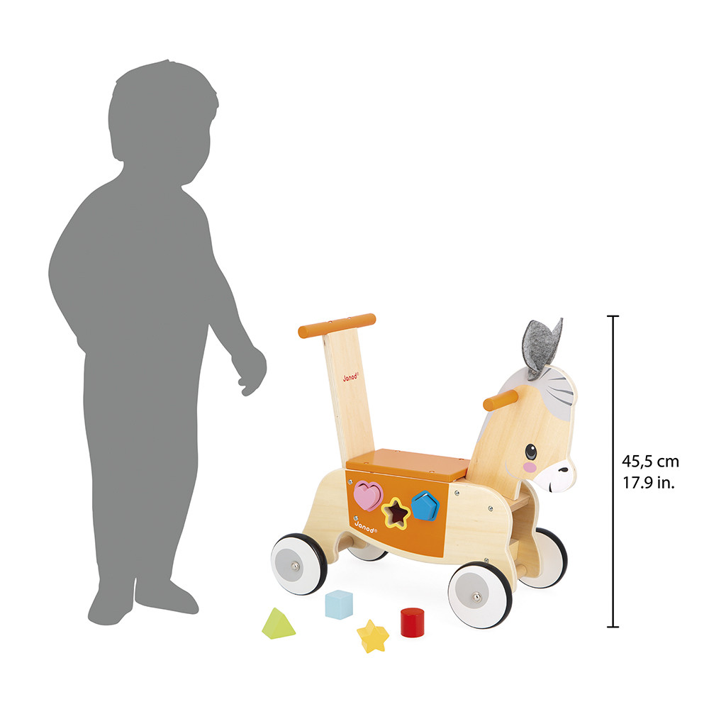 Farm Donkey Ride-On with Shape Sorter