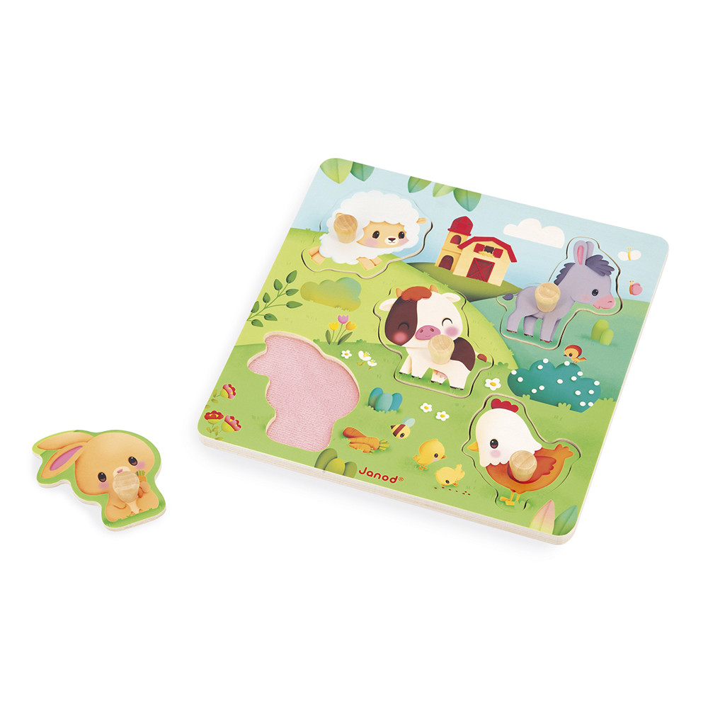 Farm Tactile Wooden Peg Puzzle
