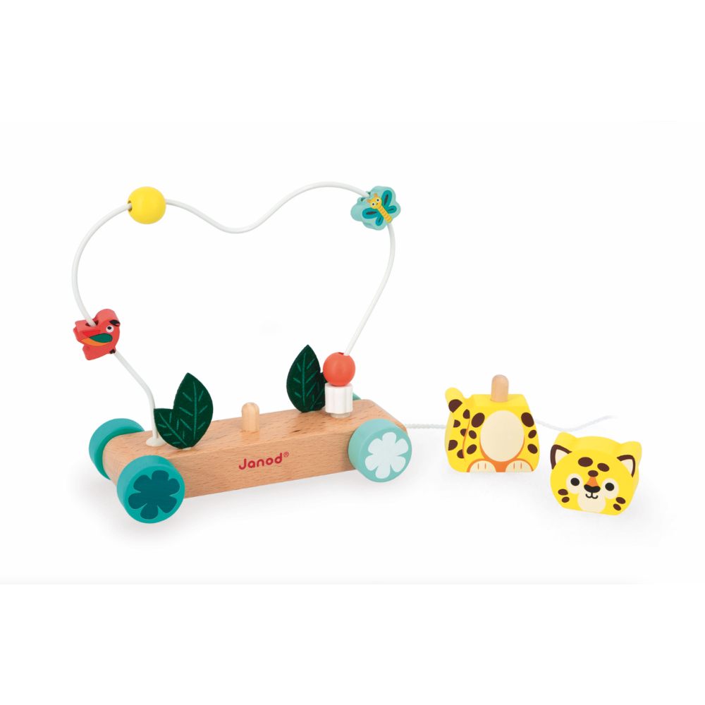 Tropik Pull-Along Jaguar Stacker Bead TOy